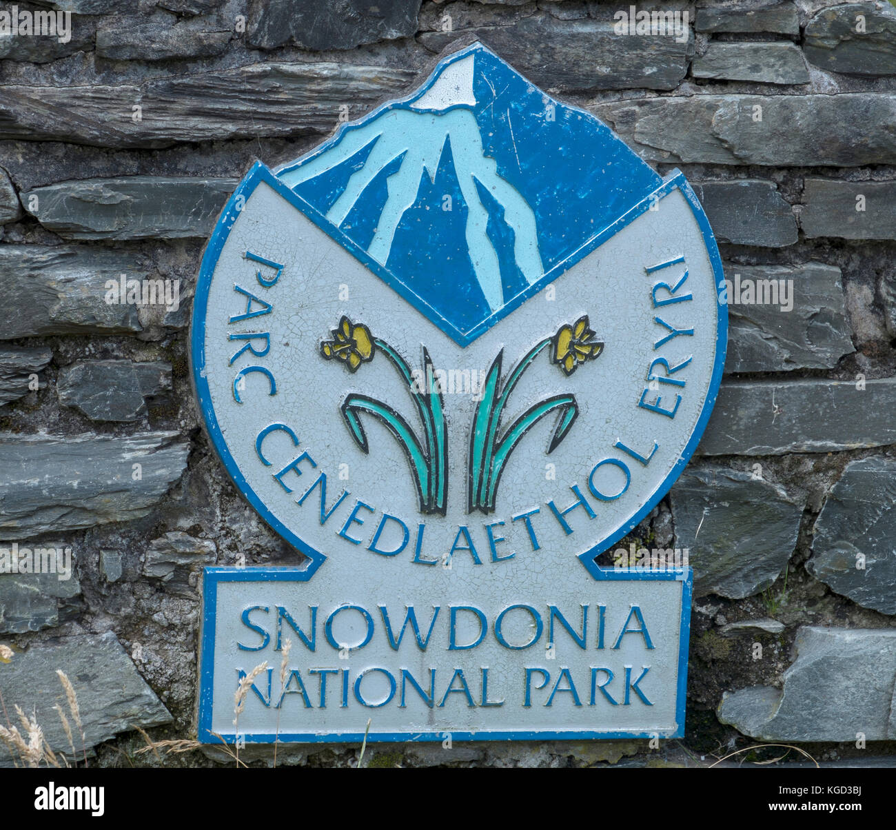 Sign for Snowdonia National Park Stock Photo - Alamy