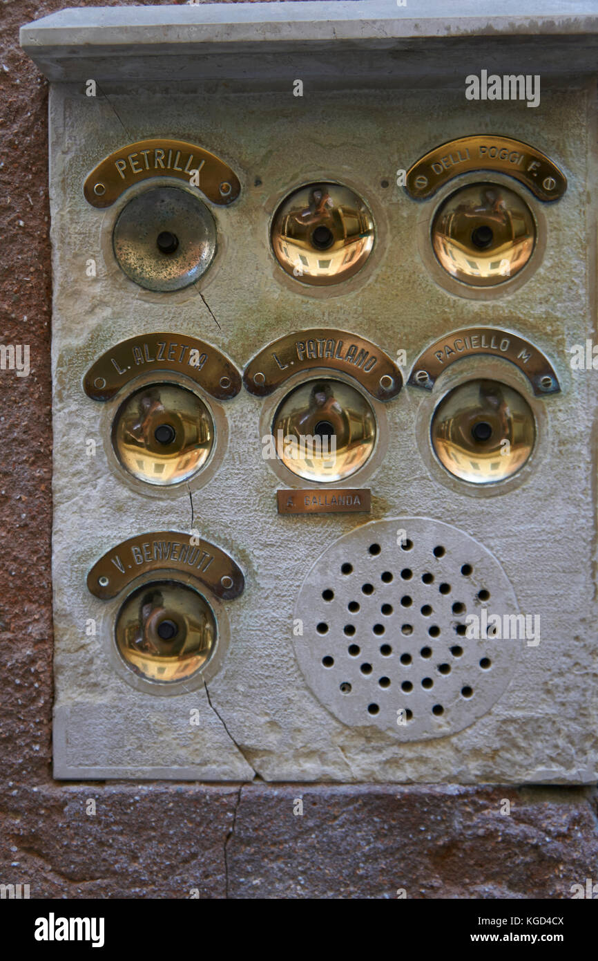 A view of an entry phone on a door Stock Photo - Alamy