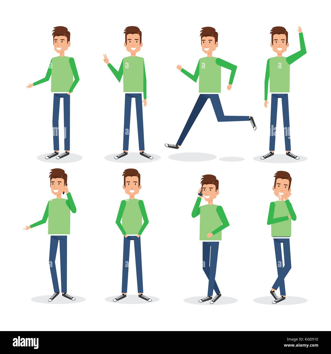 young man doing different poses Stock Vector Image & Art - Alamy