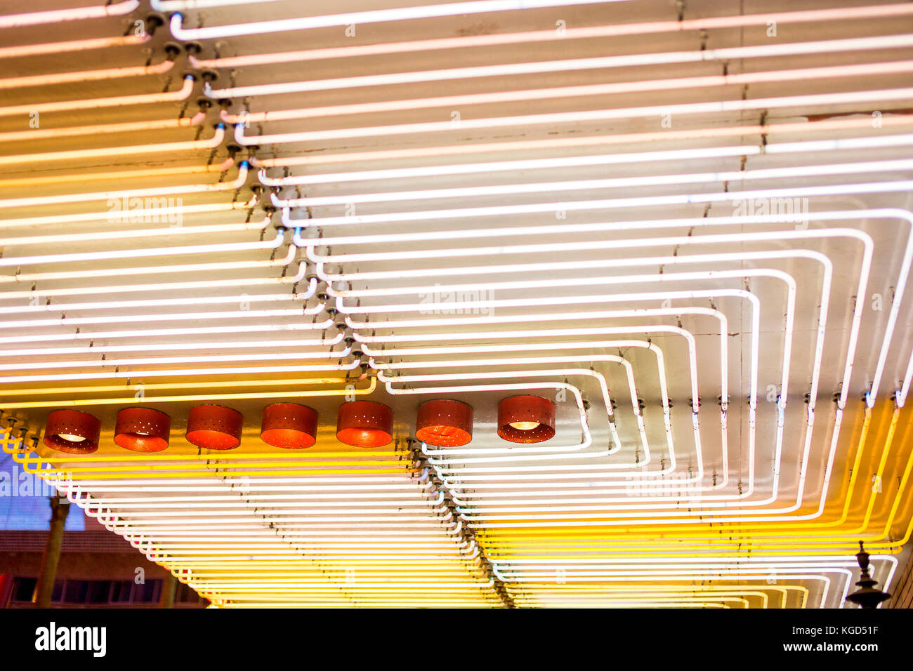 Neon ceiling outside of a casino Stock Photo - Alamy