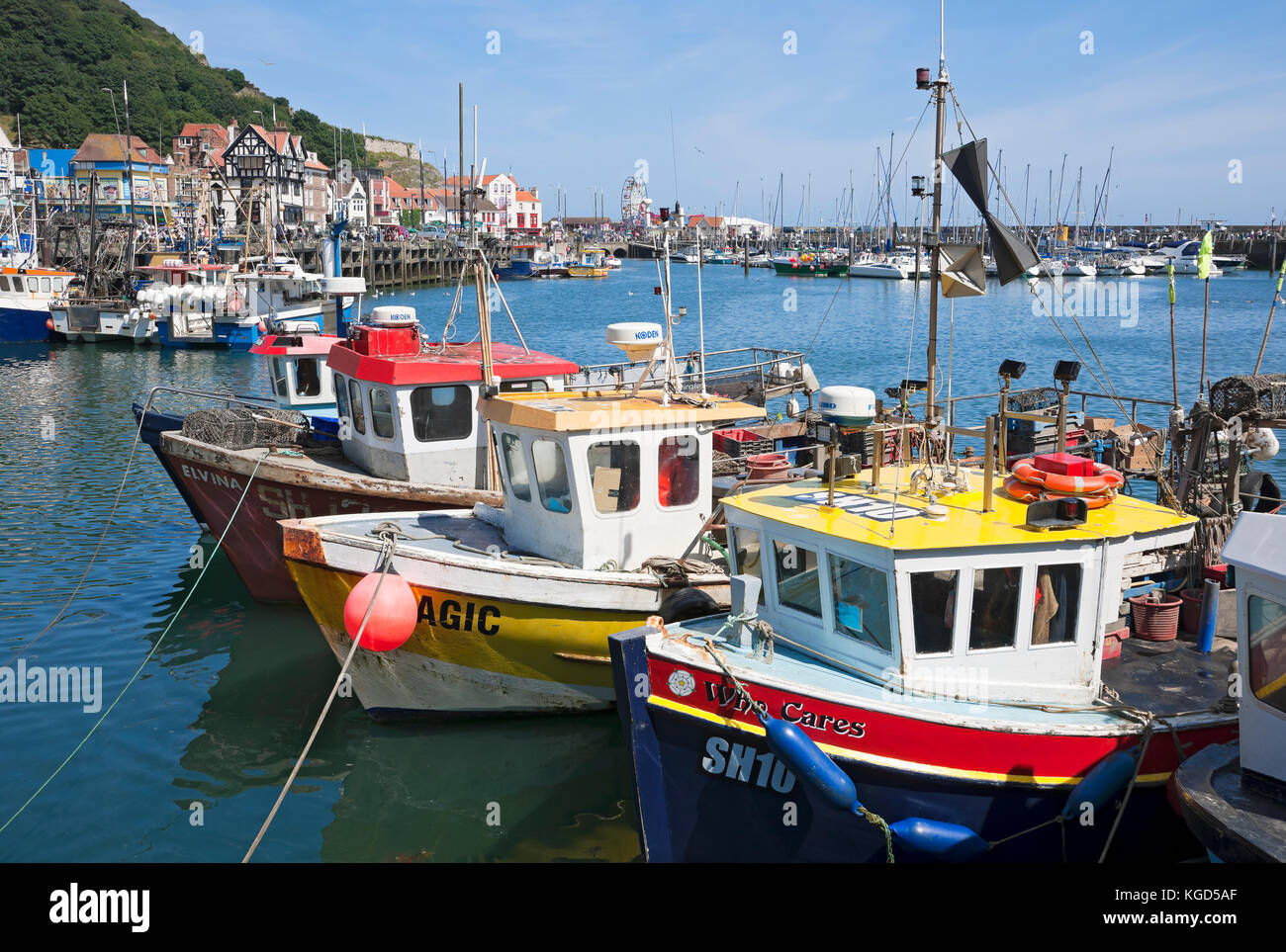 Fishing boats in the harbour Stock Photo - Alamy