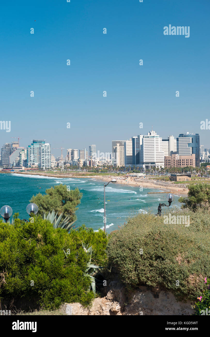 Israel The Holy Land view panorama of Tel Aviv shore beach seascape ...