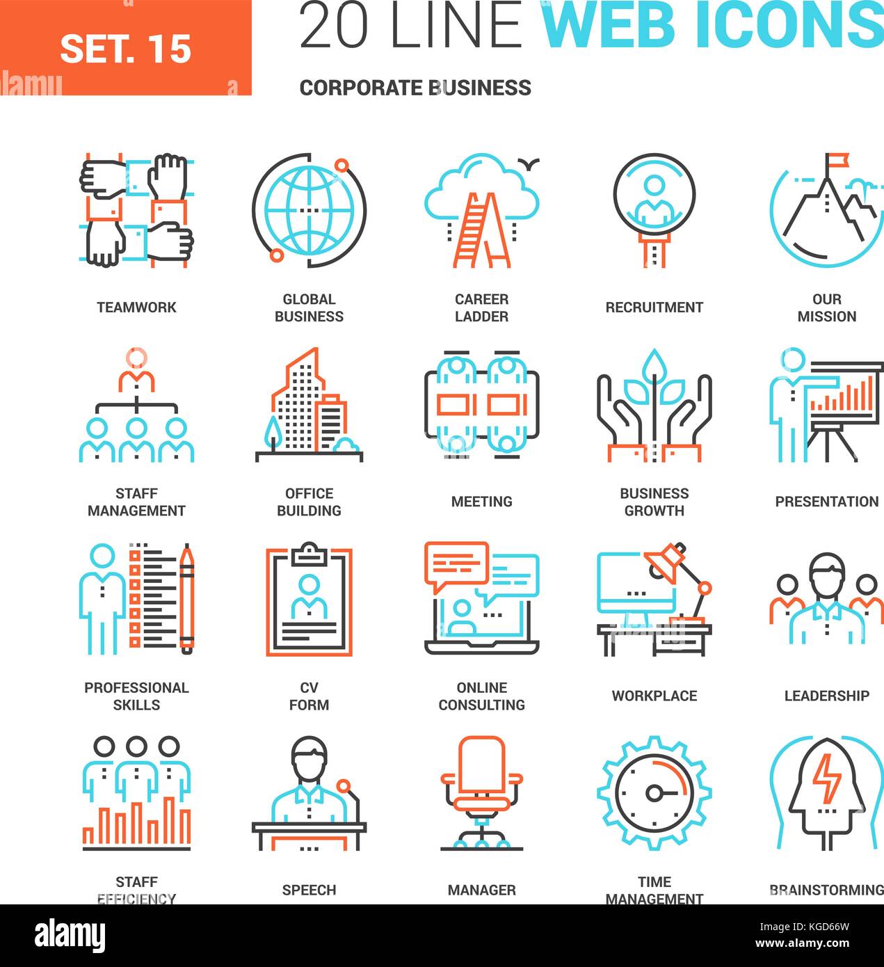 Corporate Business Icons Stock Vector Image & Art - Alamy