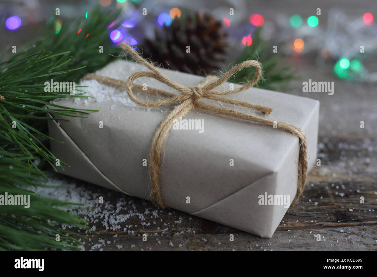 Simple Christmas gift Stock Photo - Alamy