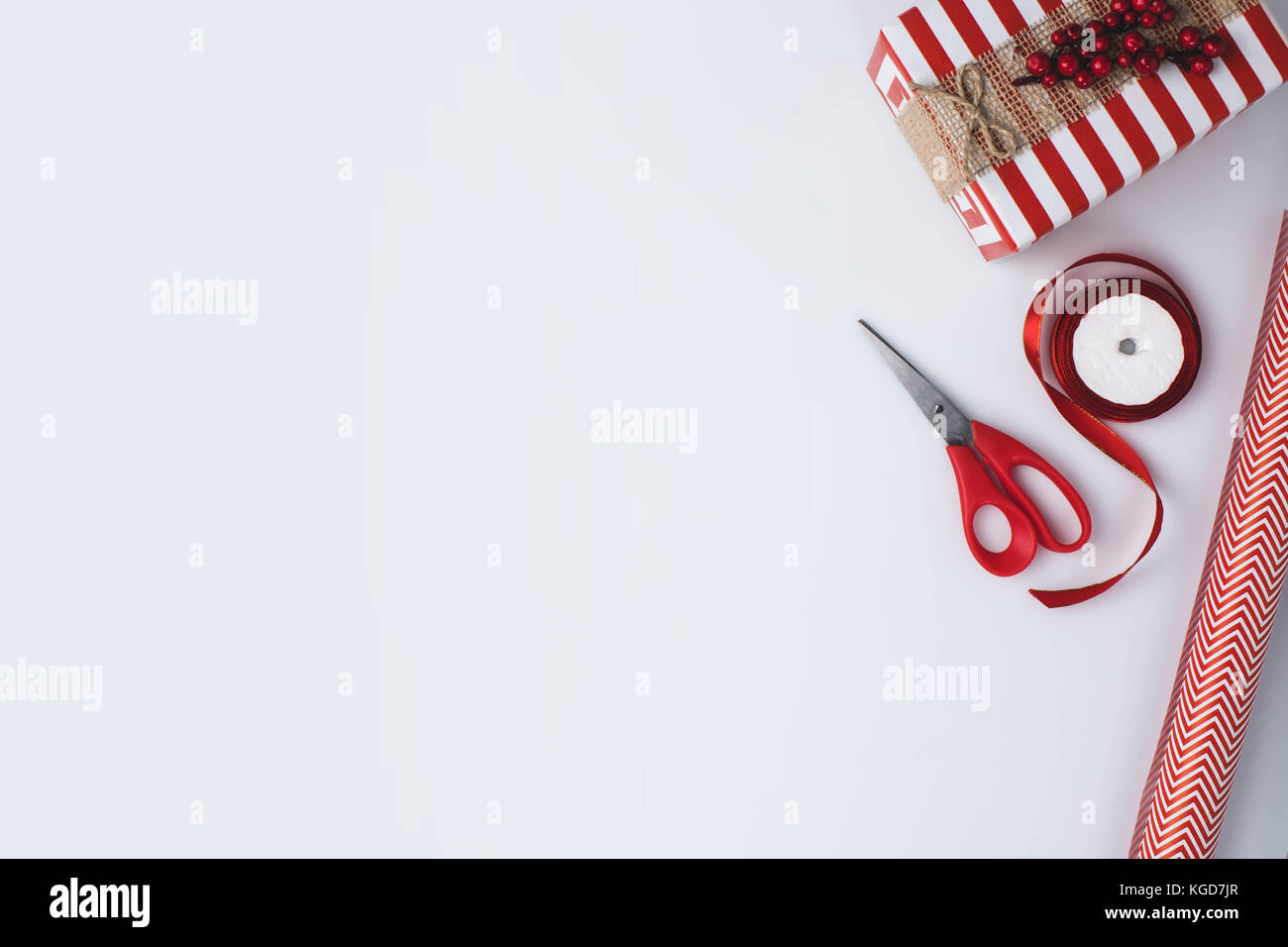 christmas present and wrapping paper Stock Photo - Alamy