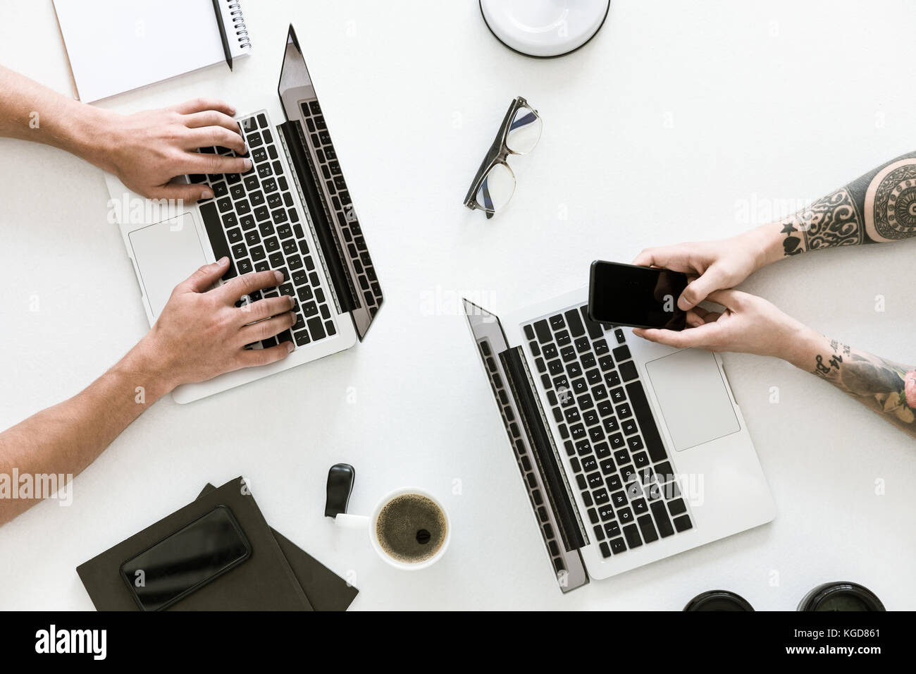 Two men working with laptops Stock Photo - Alamy Two men working with laptops Stock Photo - Alamy