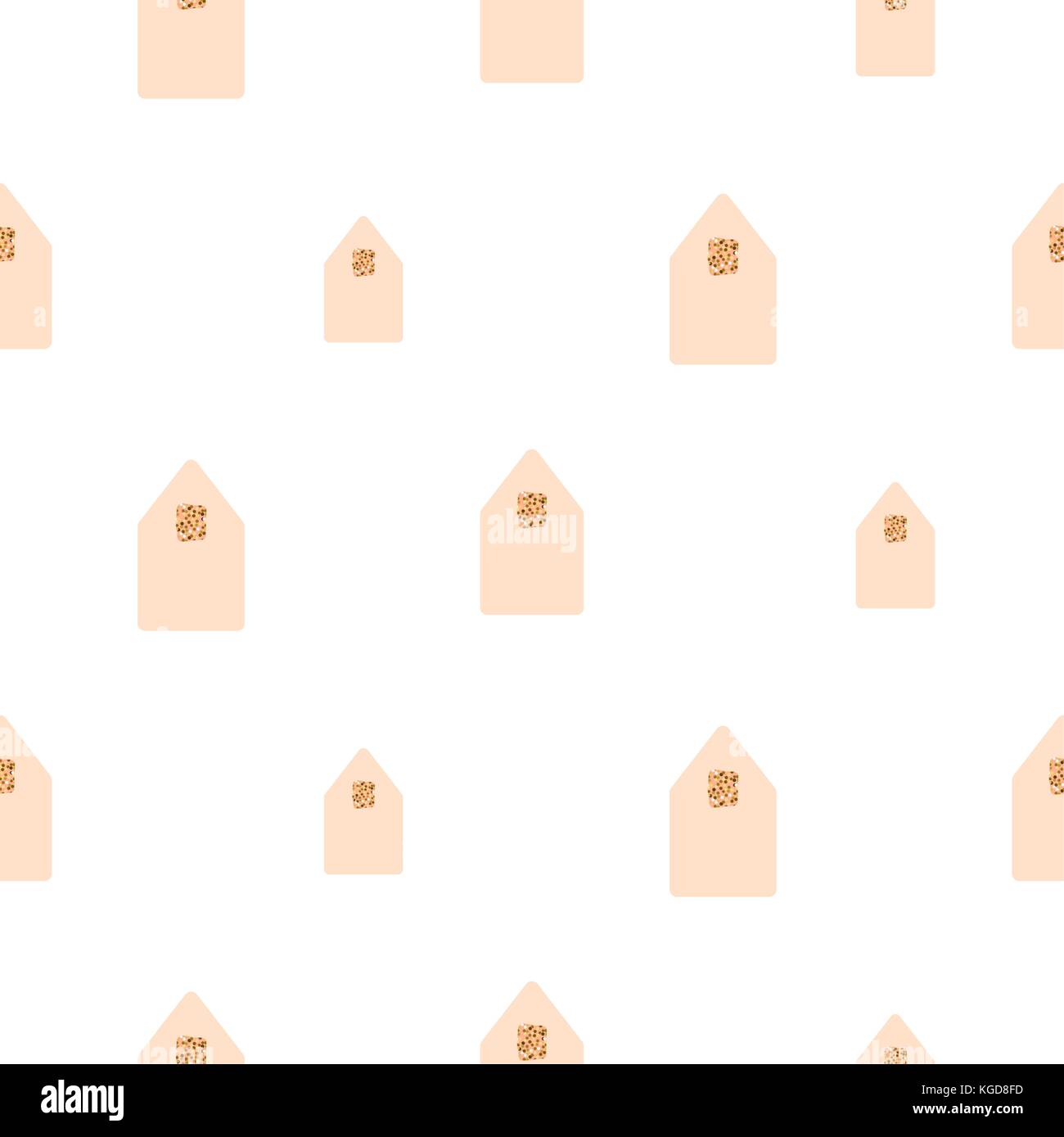 Simple houses shapes light pink on white background Stock Vector Image ...