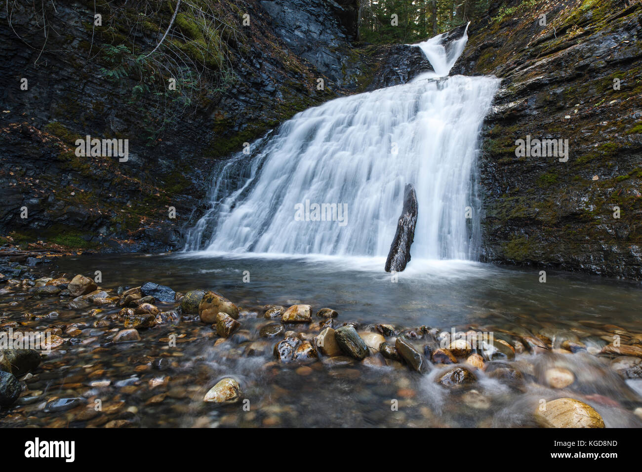 The beautiful upper Sweet Creek Falls near Metaline, Washington Stock ...