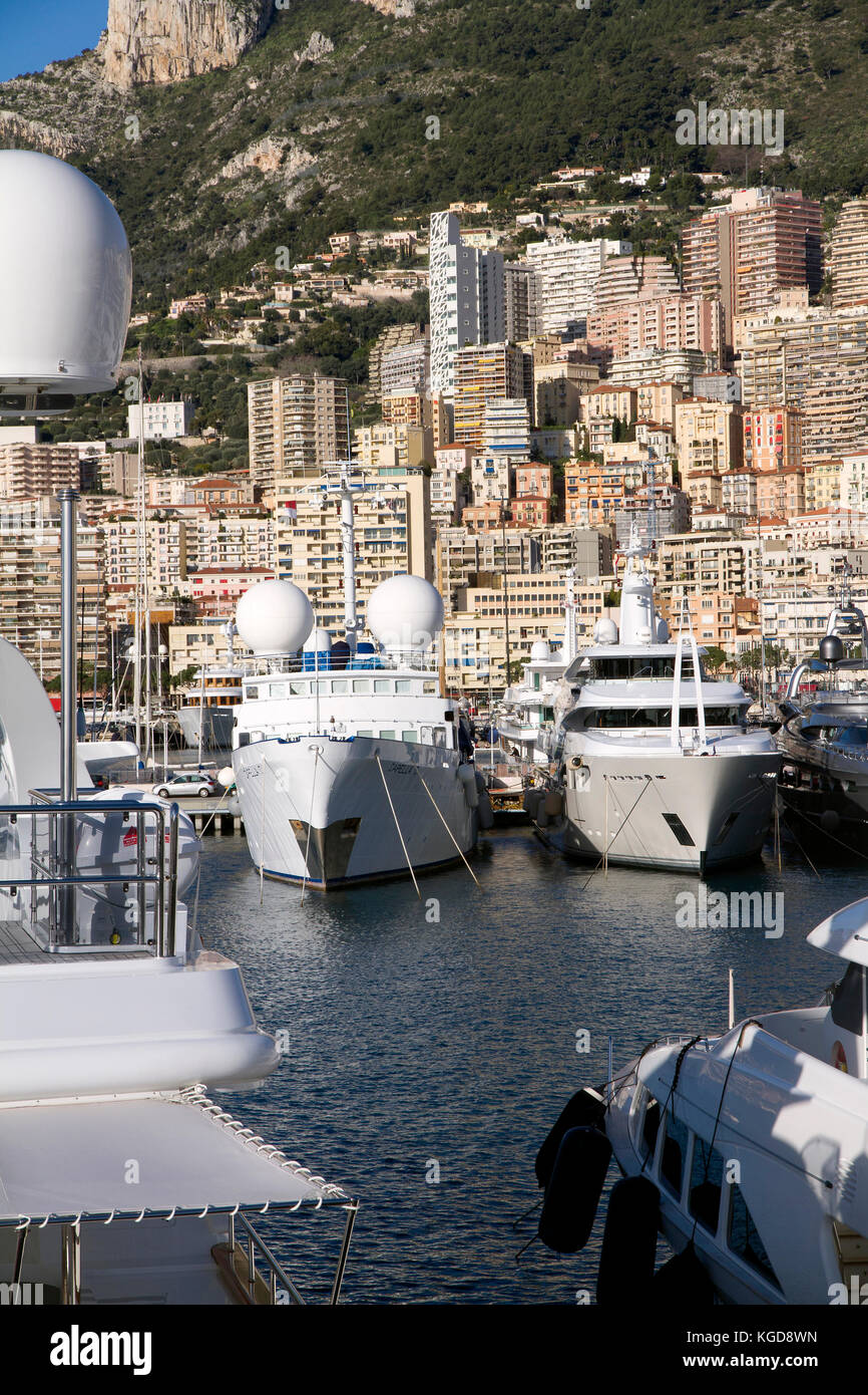 View of the Harbor of Monaco Ville with its Luxary Ships in the French ...