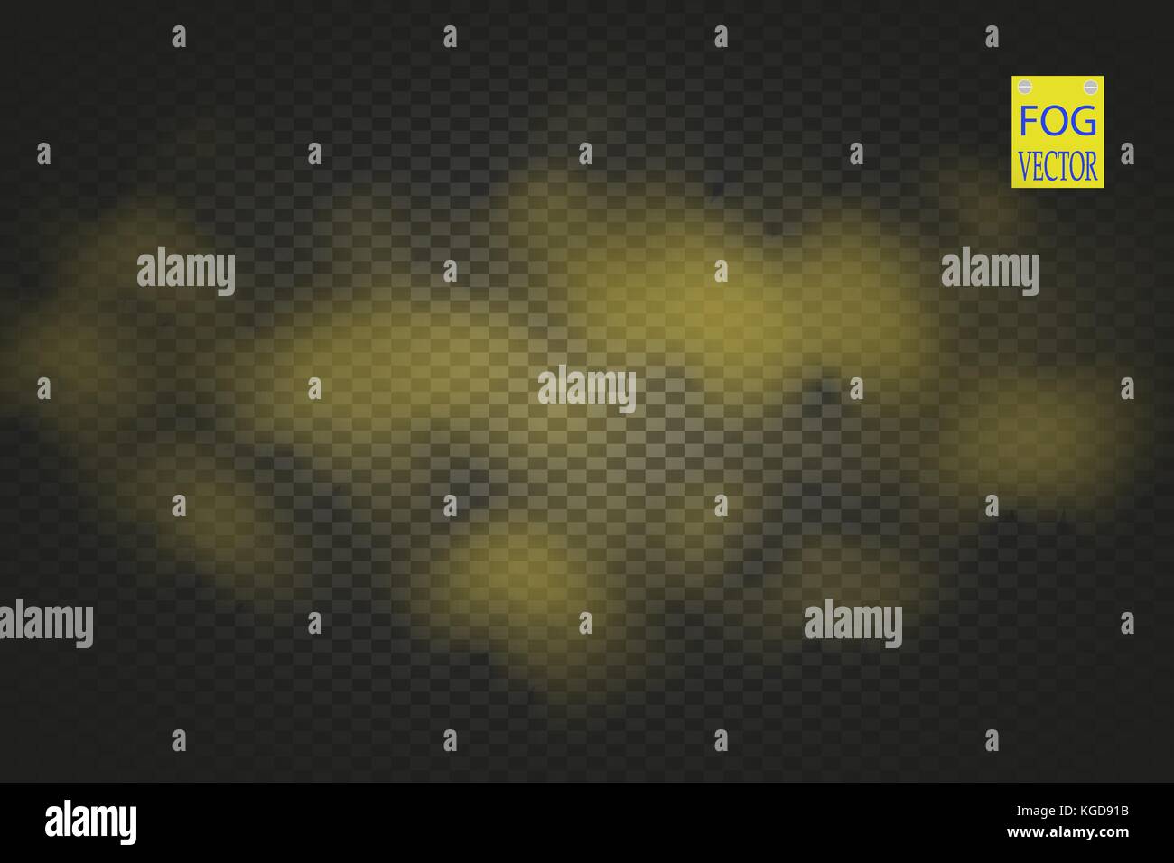 Golden smoke isolated transparent special effect. Yellow vector ...