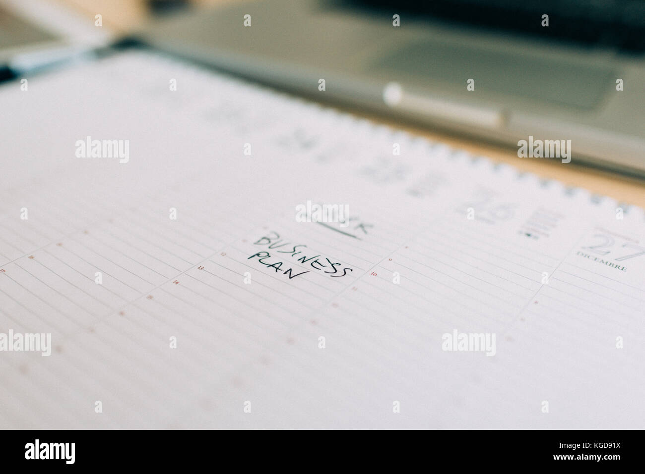 "Business Plan" write down on agenda Stock Photo - Alamy