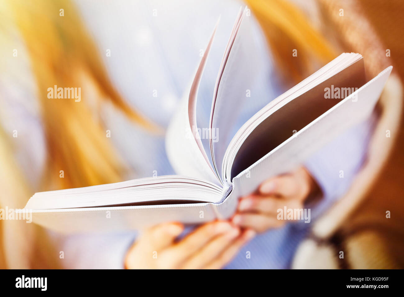 Girl Read Book Stock Photo - Alamy
