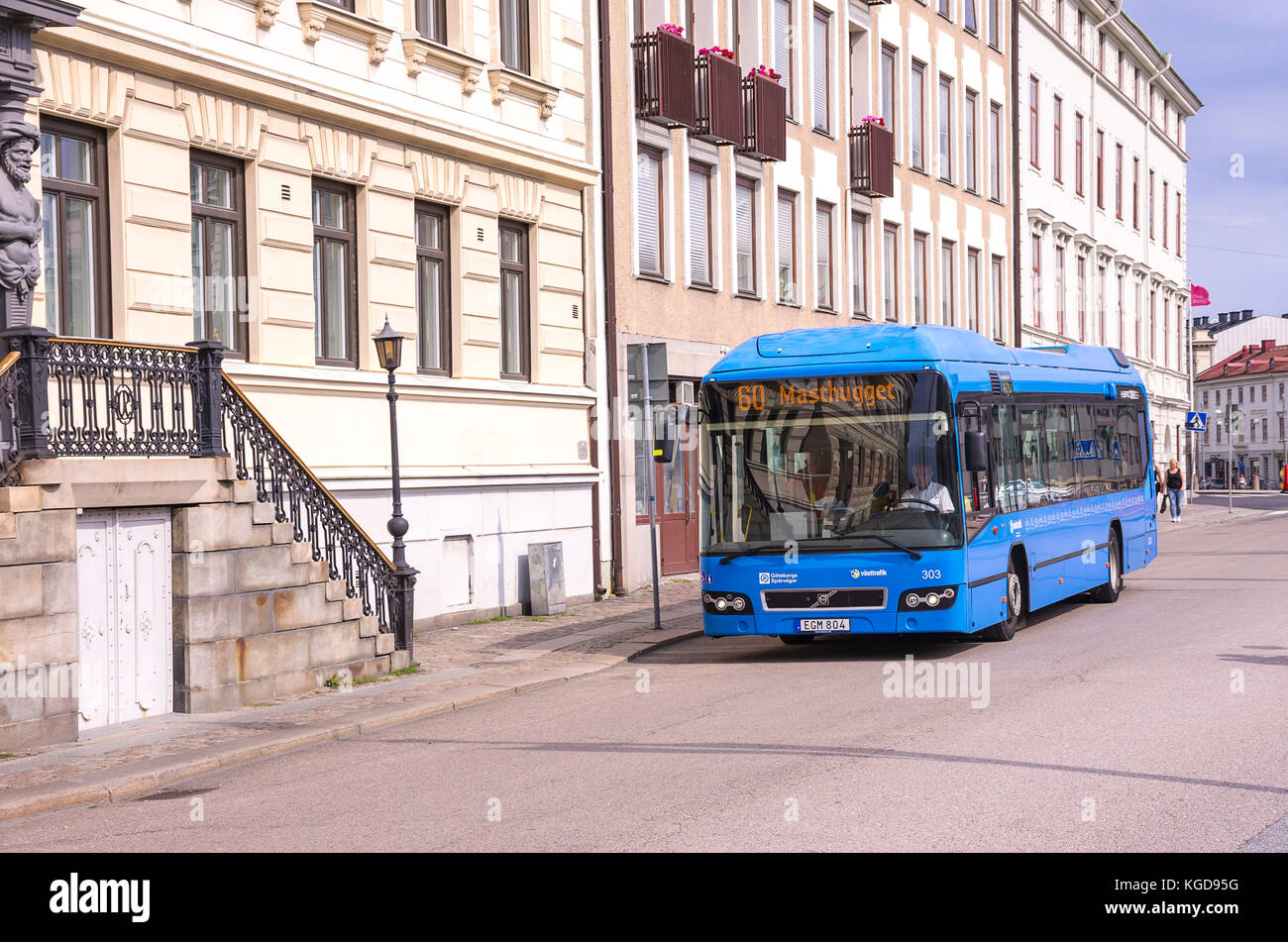 Bus of the line nr. 60 on Norra Hamngatan in Gothenburg, Bohuslan ...