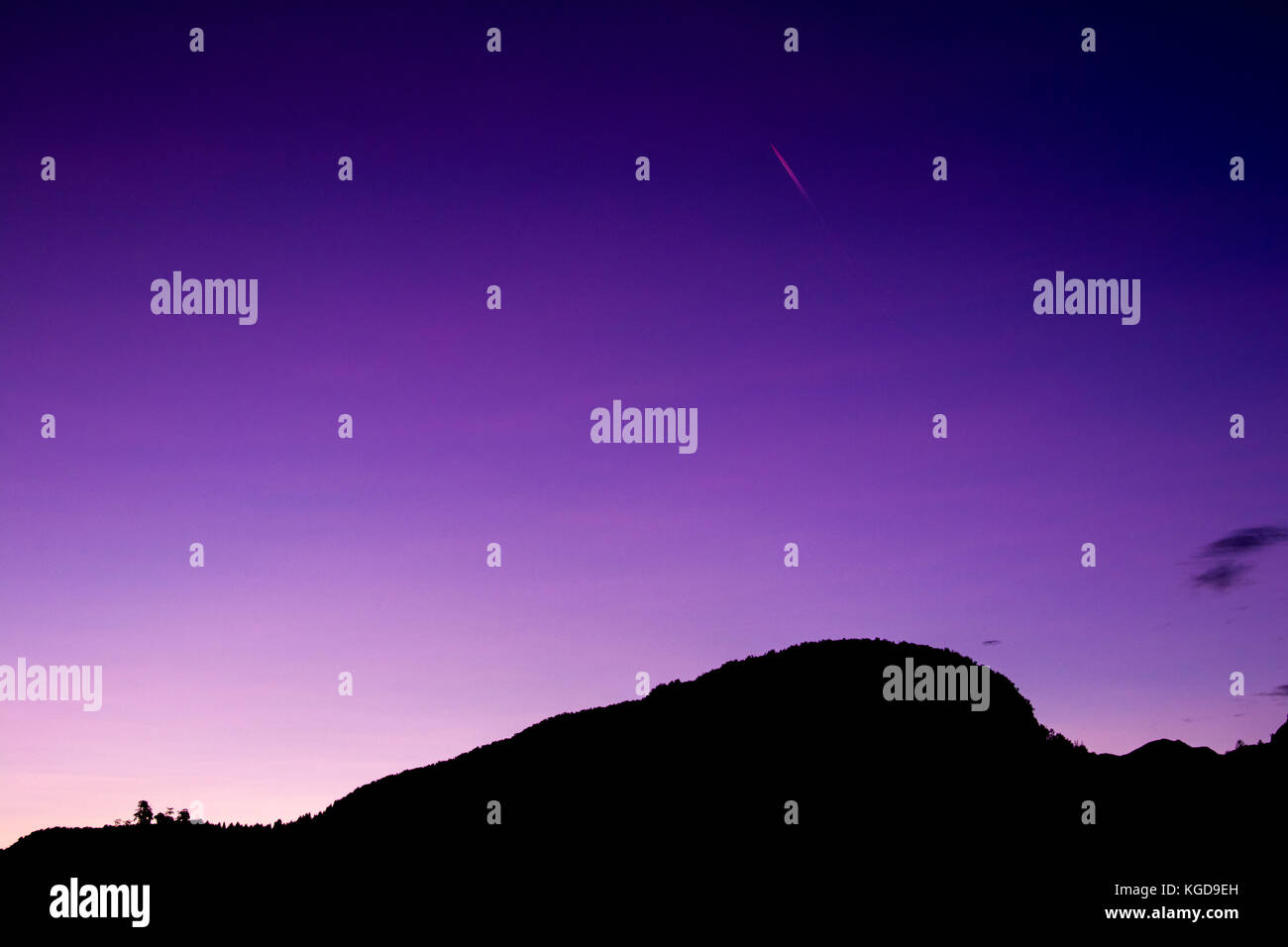 purple sunset over mountains, Slovenia Stock Photo - Alamy