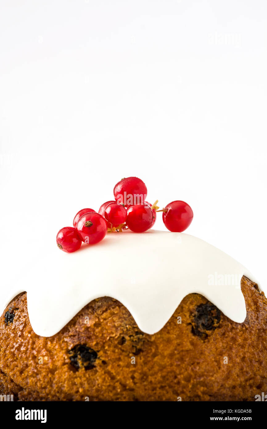 Christmas pudding isolated on white background Stock Photo - Alamy