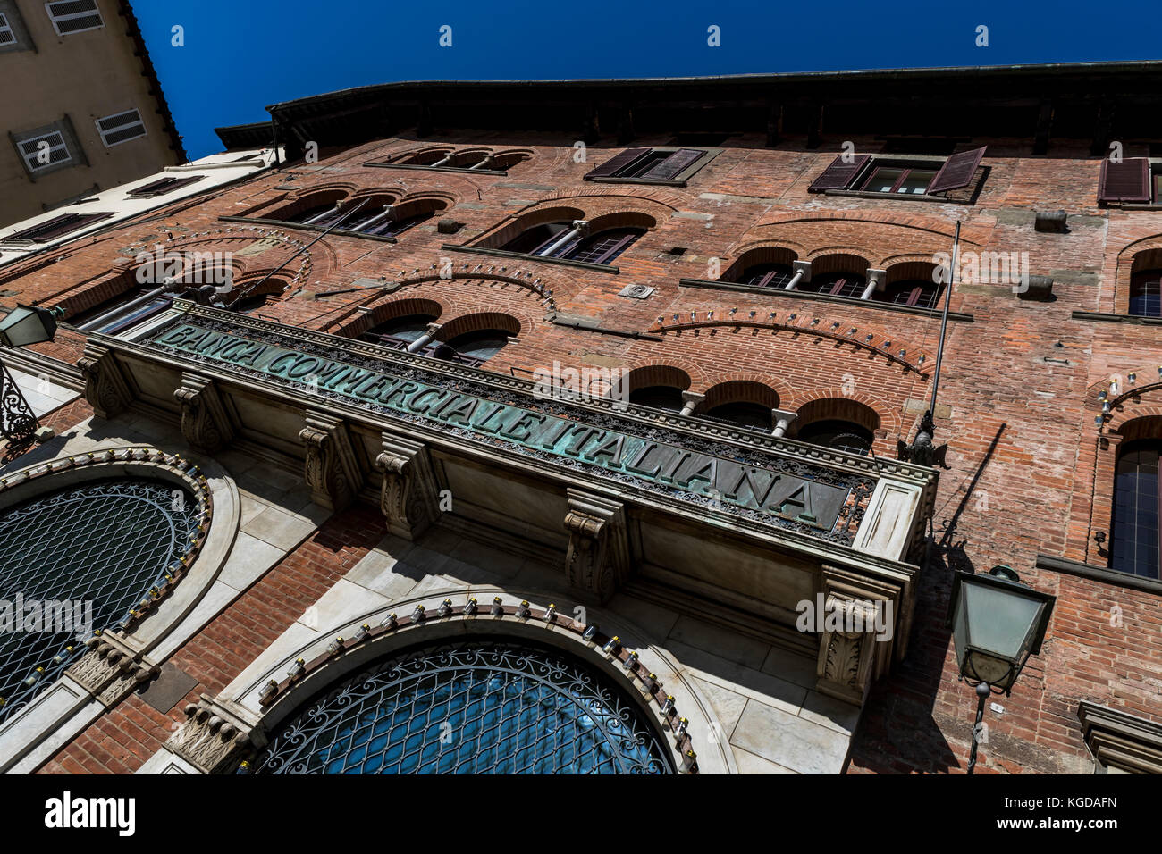 Old Italian Commercial bank building, Lucca city, Italy Stock Photo - Alamy