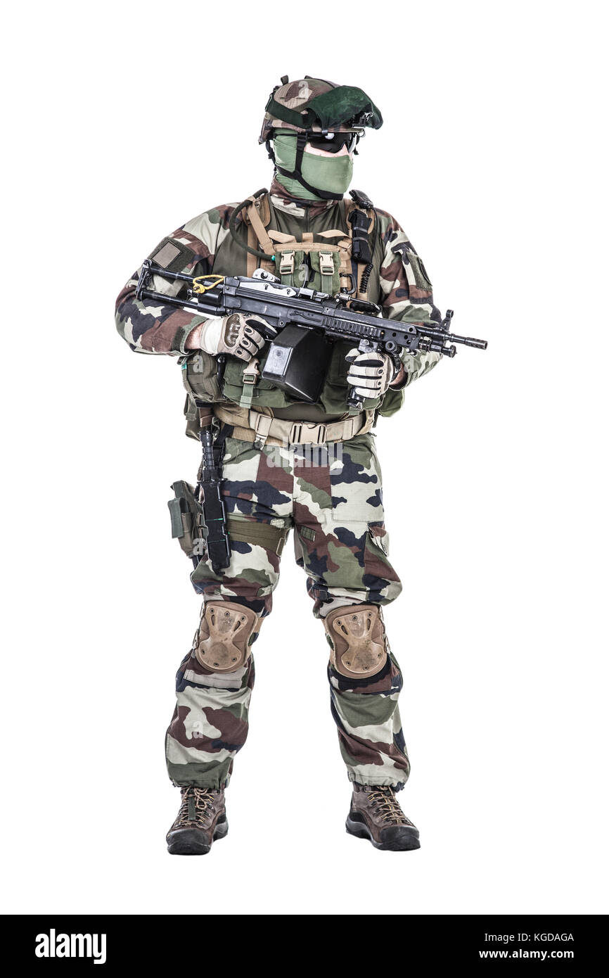 French paratrooper with weapons Stock Photo - Alamy