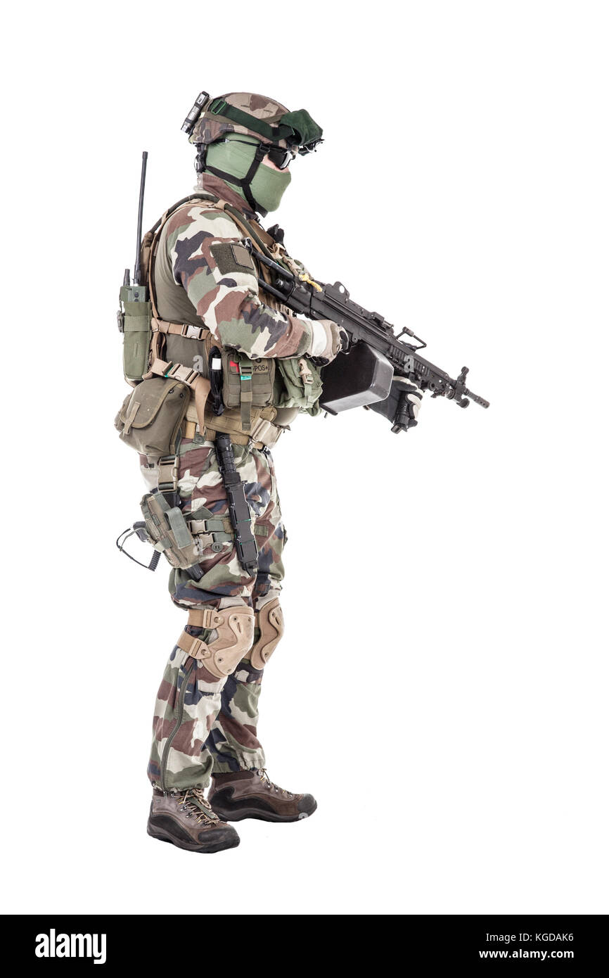French paratrooper with weapons Stock Photo - Alamy
