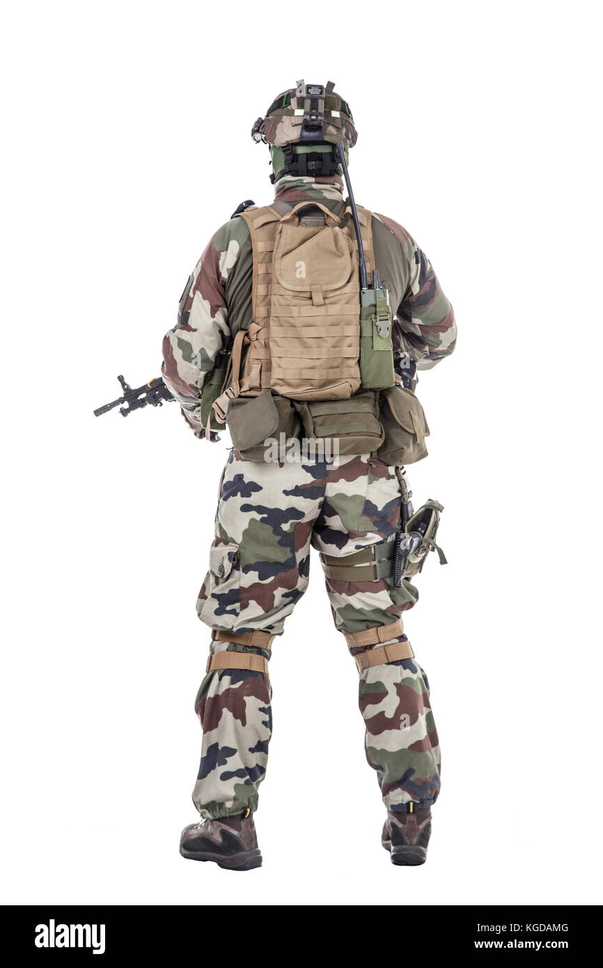 French paratrooper with weapons Stock Photo - Alamy