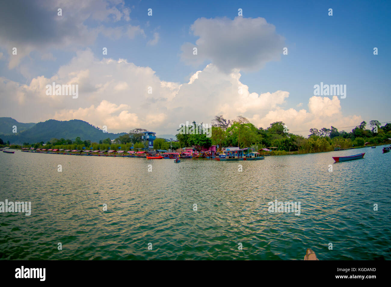 POKHARA, NEPAL - SEPTEMBER 04, 2017: Beautiful landscape of some ...