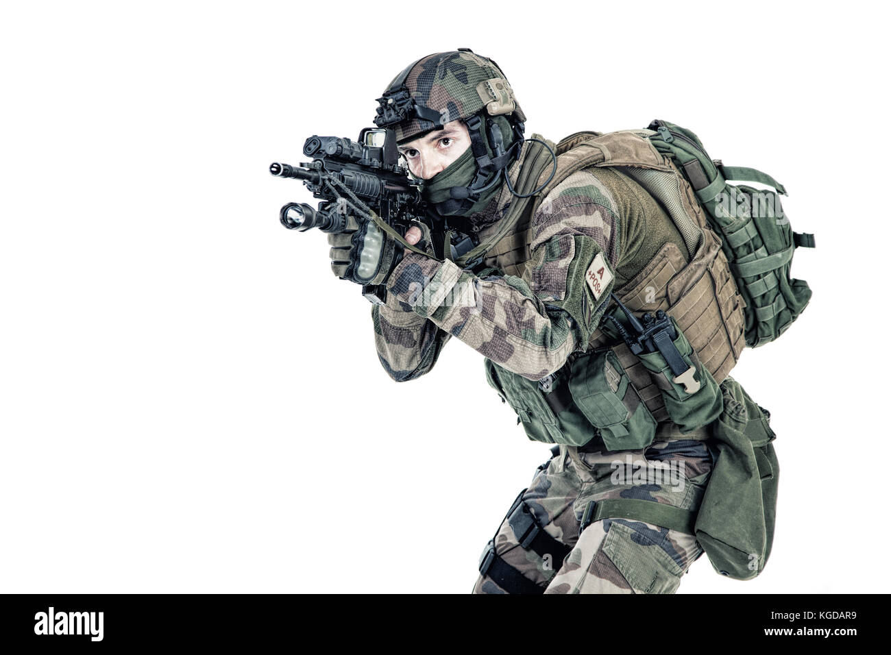 French paratrooper with weapons Stock Photo - Alamy