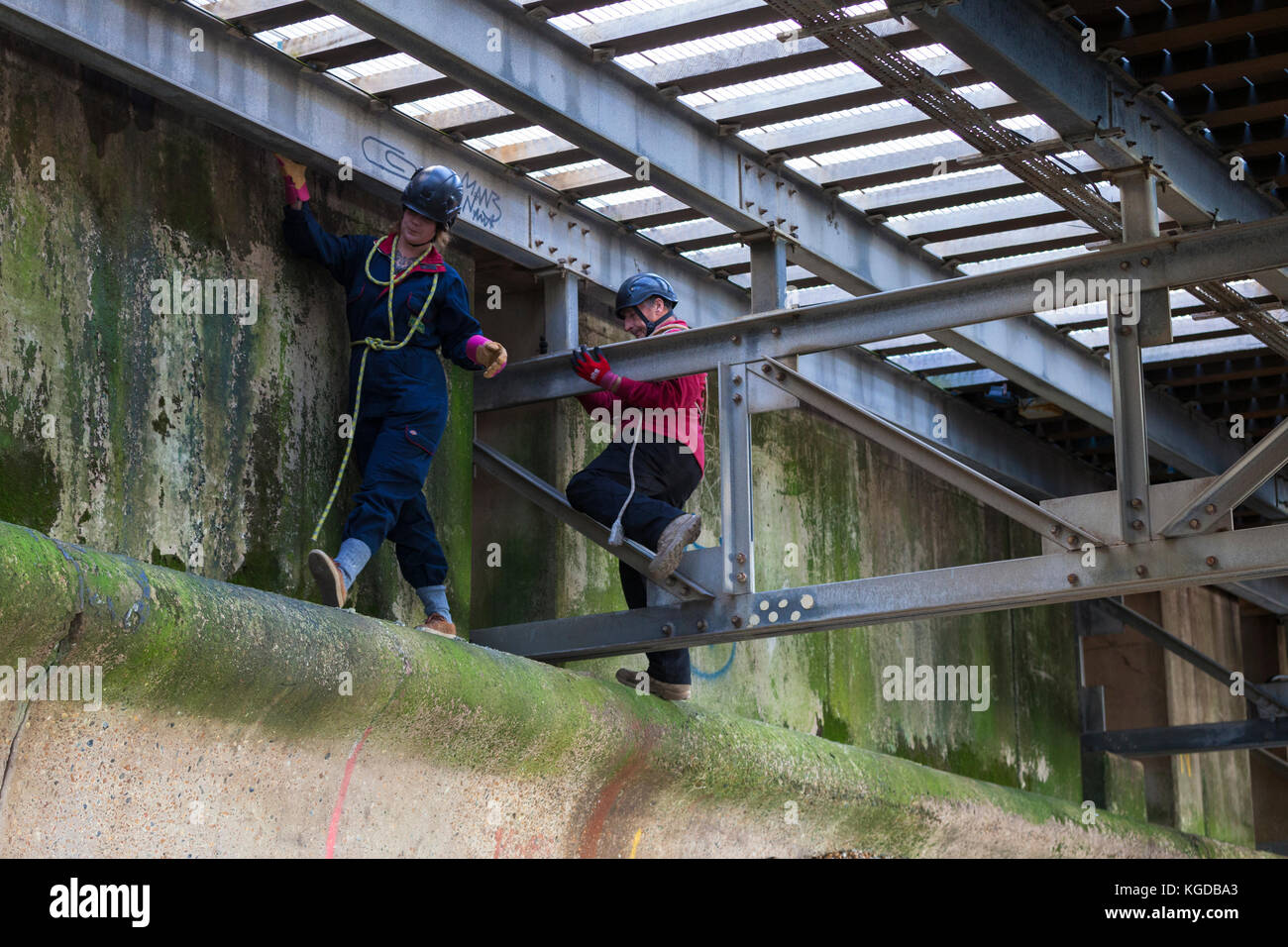 The chief engineer for the hastings pier inspects underneath for signs ...