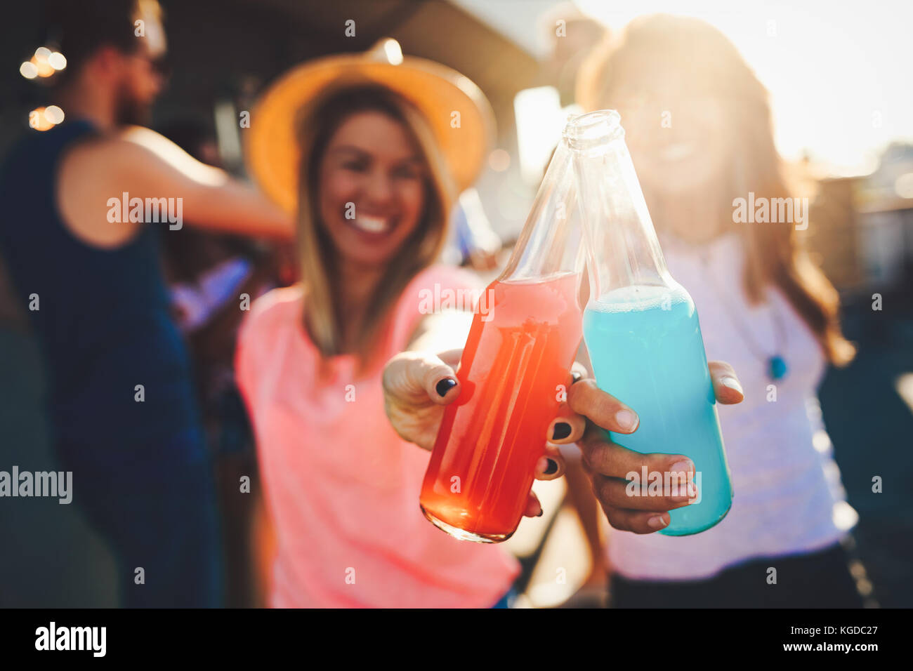 Happy young girls having fun at party Stock Photo - Alamy