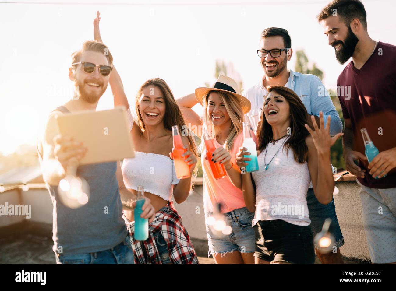 Modern party lifestyle group hi-res stock photography and images - Alamy