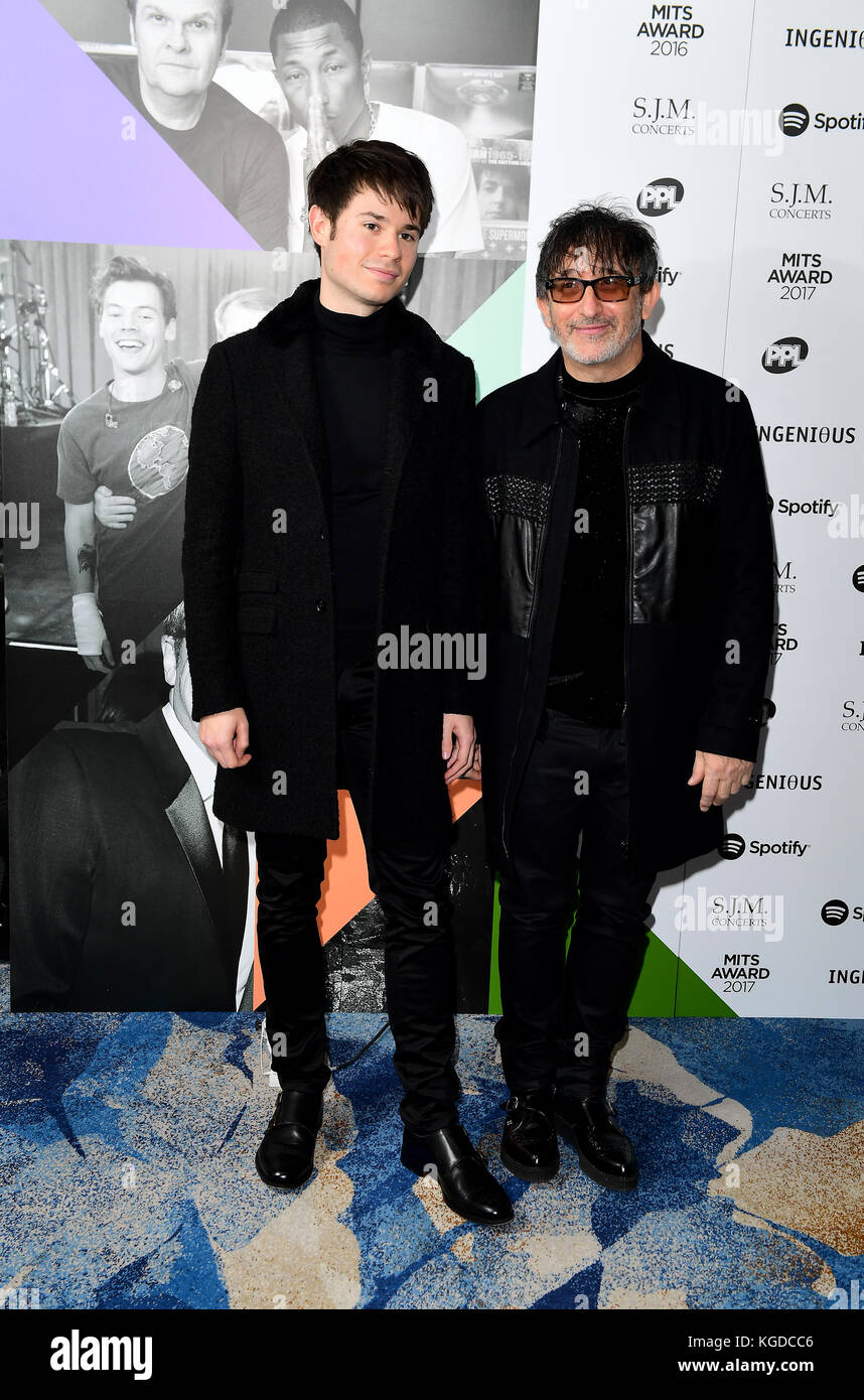 Ian Broudie (right) and Riley Broudie (left) attending the Music ...