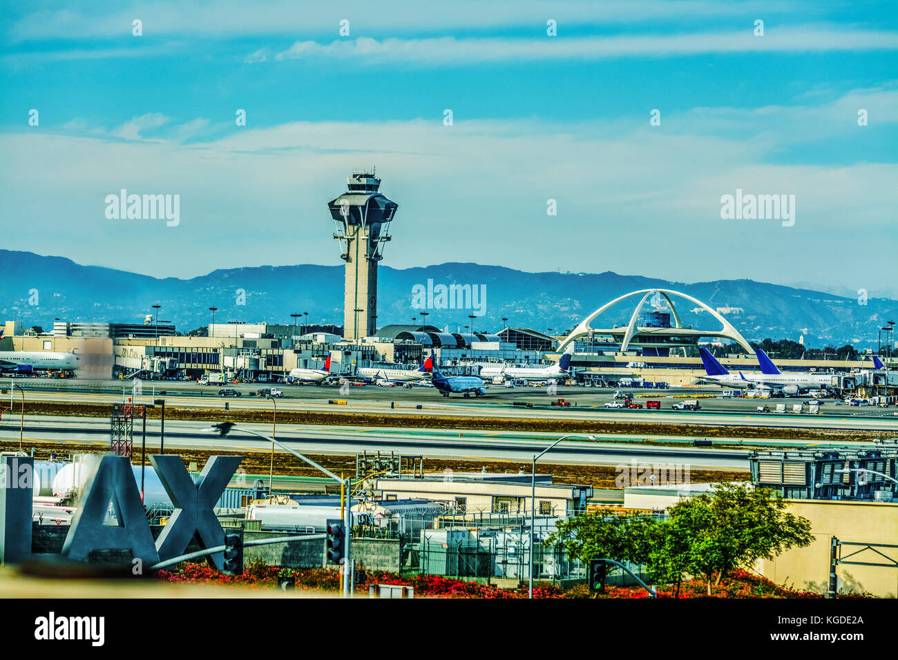Los Angeles International Airport on a cloudy day, California Stock ...
