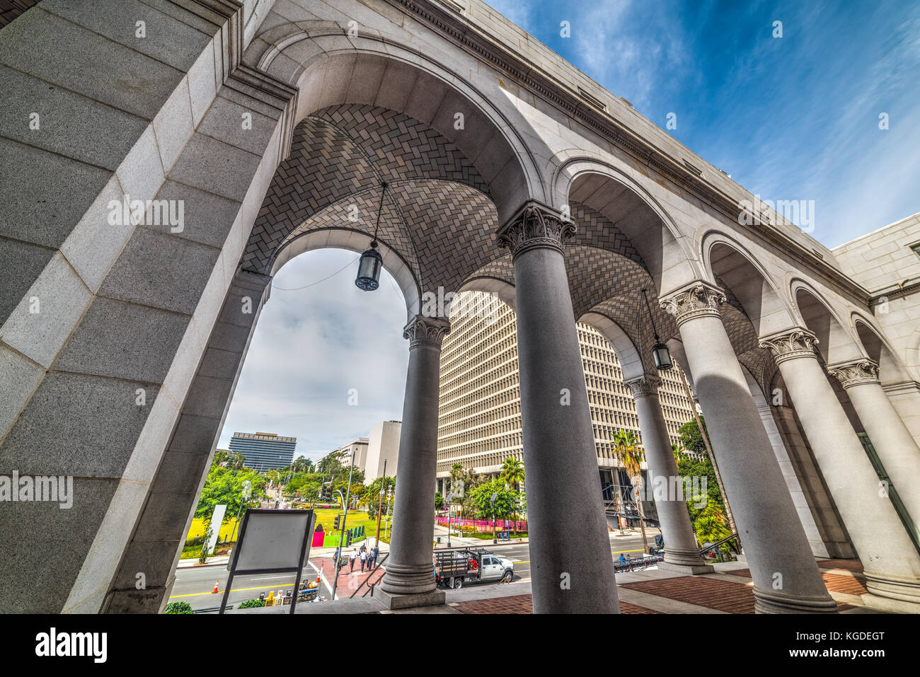 Arcades in Los Angeles city hall, California Stock Photo - Alamy