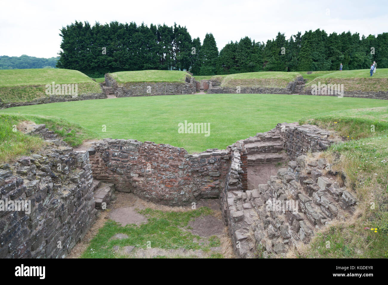 Remains of the Roman amphitheatre, Caerleon, Gent, Wales, UK Stock ...