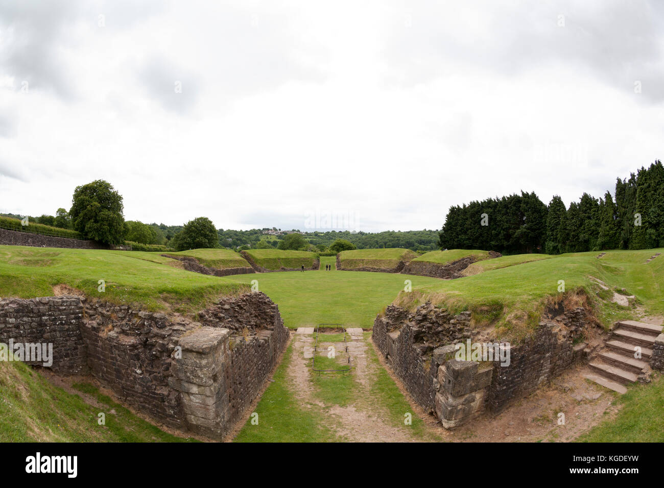 Remains of the Roman amphitheatre, Caerleon, Gent, Wales, UK Stock ...