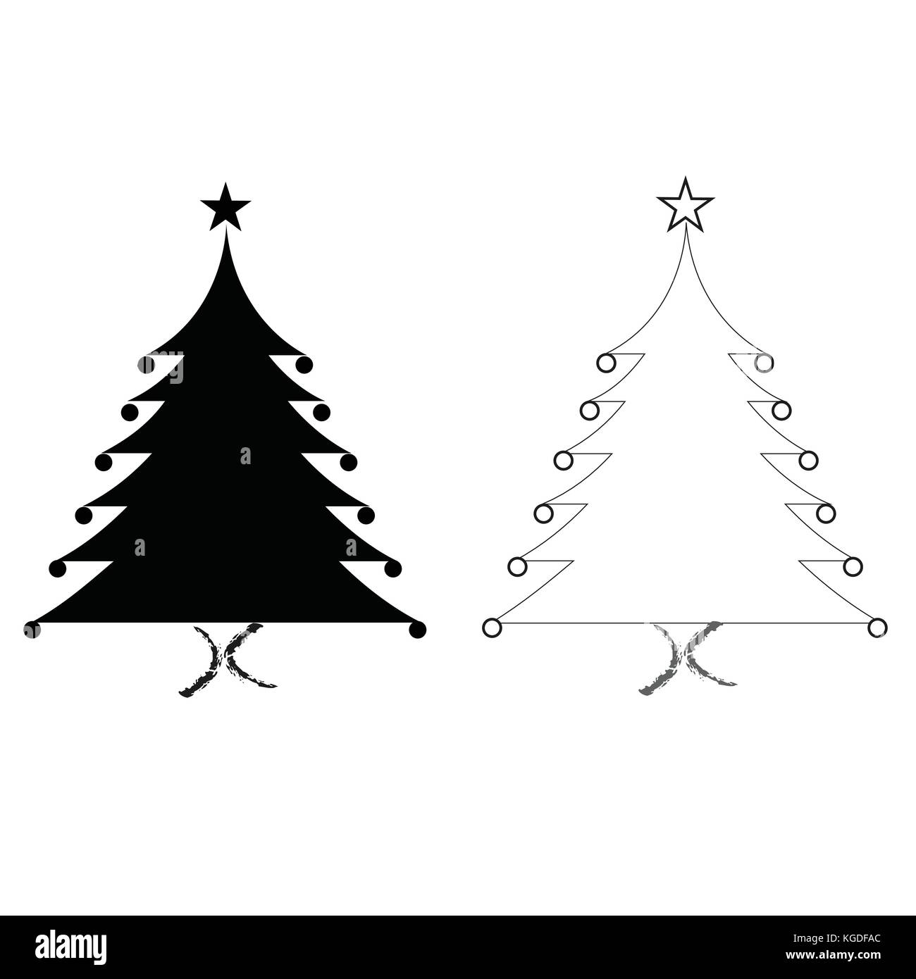 black silhouette Christmas trees vector set Stock Vector Image & Art ...