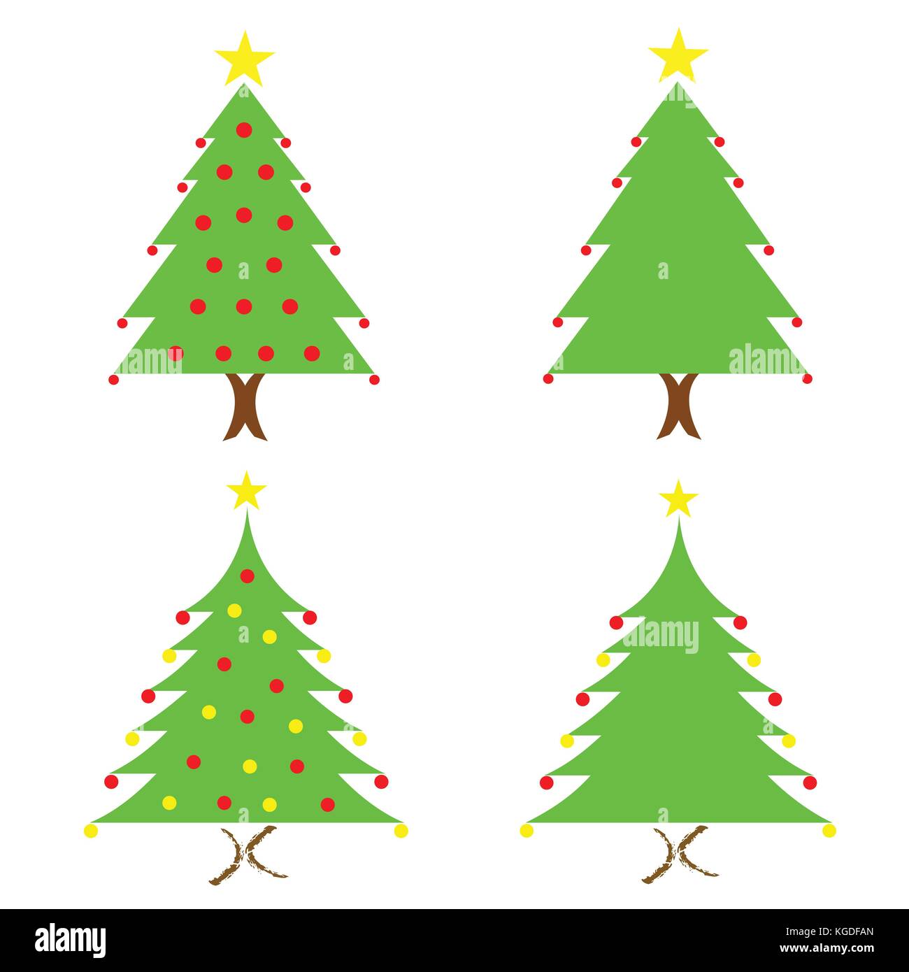 Christmas tree vector set Stock Vector Image & Art - Alamy