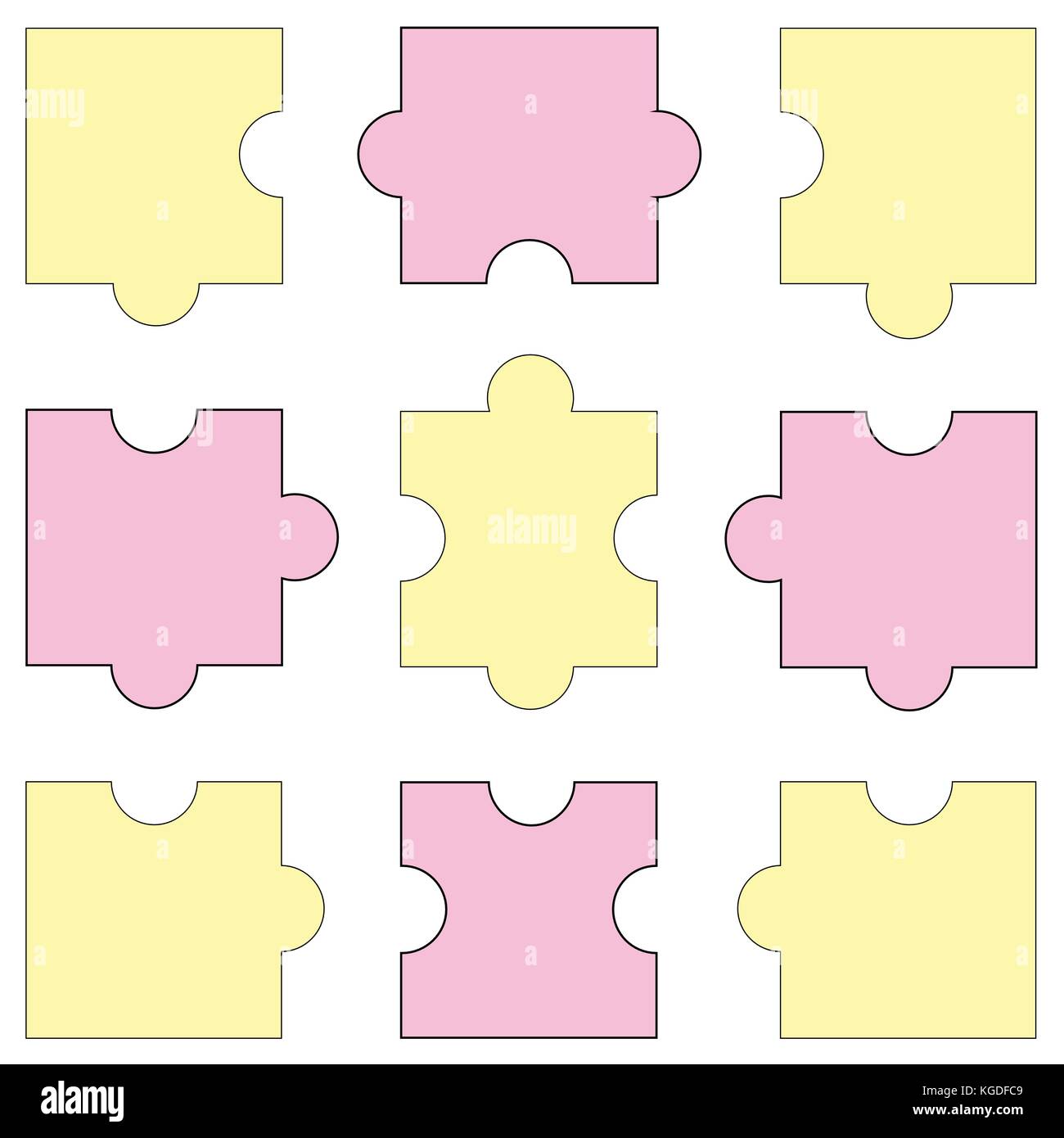 puzzle vector in pink and yellow colors Stock Vector Image & Art - Alamy