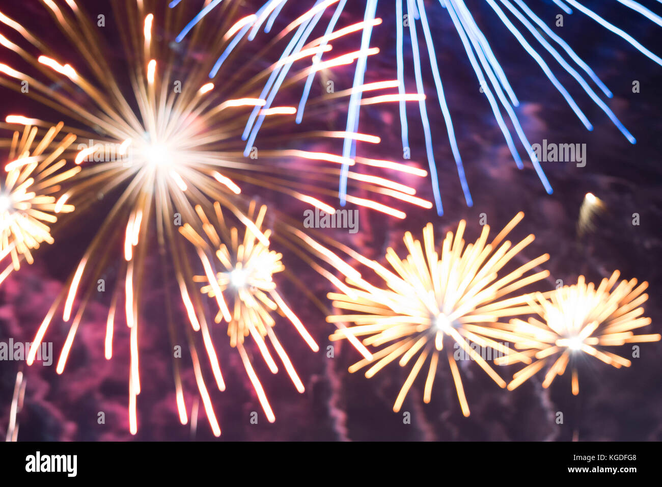 Fireworks display at bonfire 4th of November celebration, Kenilworth ...