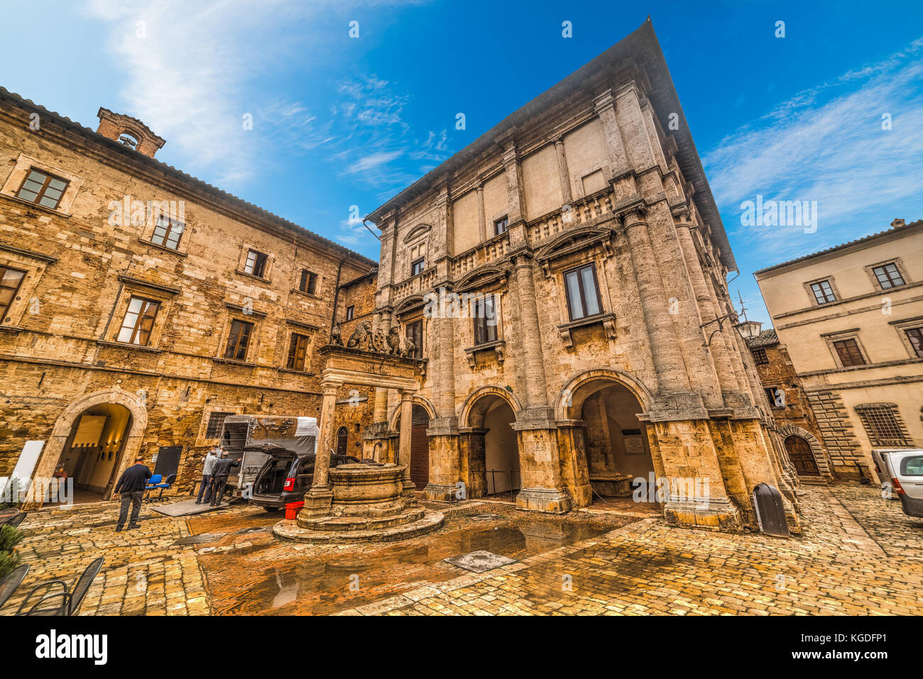 Ancient square in Montepulciano. Tuscany, Italy Stock Photo - Alamy