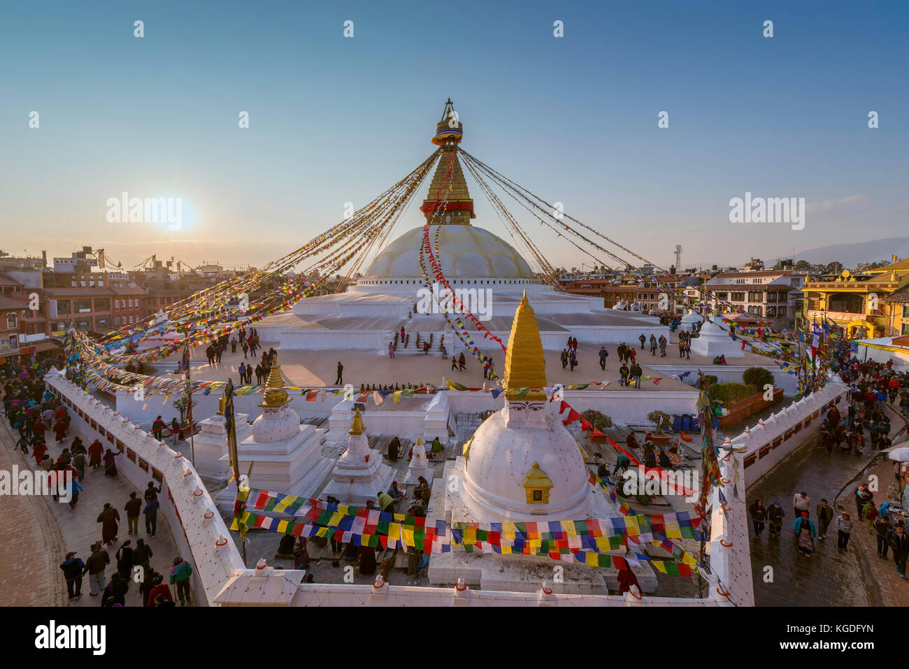 Beautiful stupa boudhanath temple hi-res stock photography and images ...