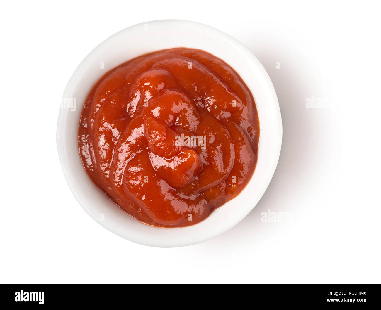 red tomato sauce isolated on white background/ top view Stock Photo - Alamy
