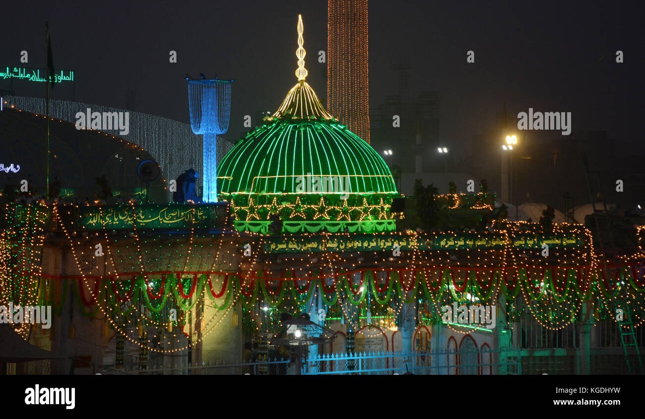 Lahore, Pakistan. 06th Nov, 2016. An illuminated colorful view of the ...