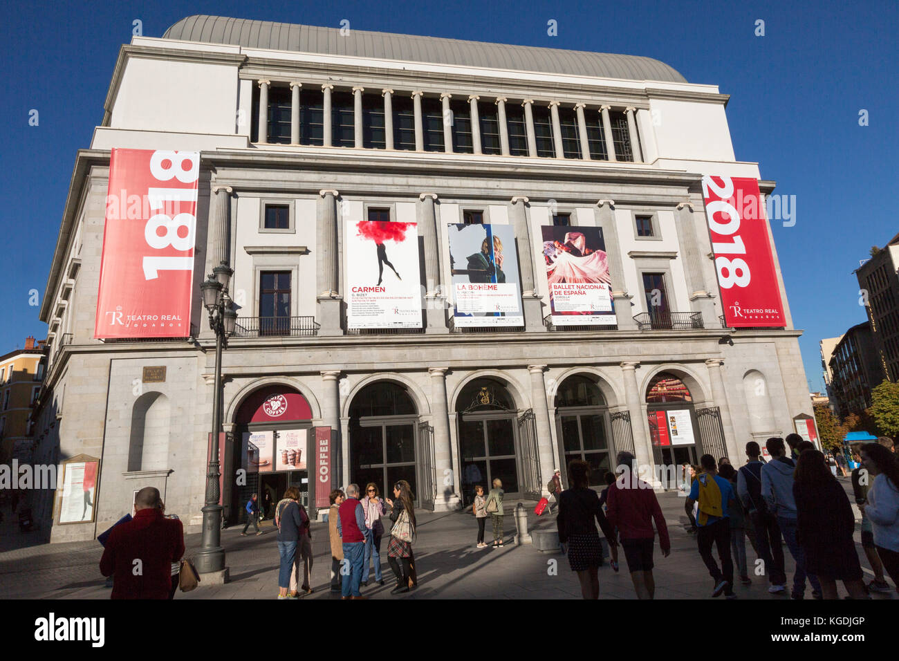 Teatro Real opera house theatre building in Plaza de Isabel II, Madrid ...