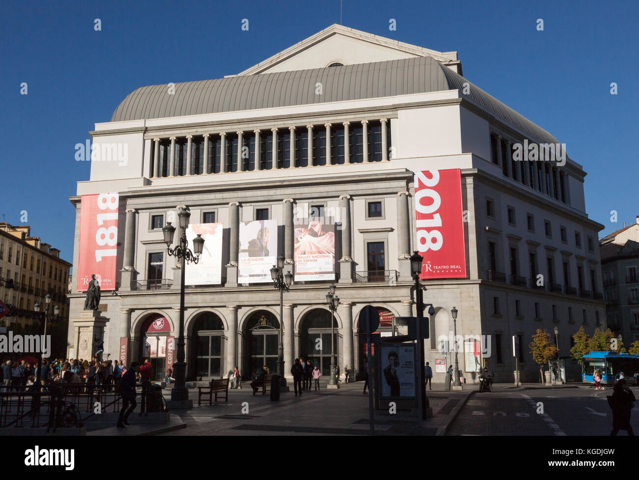 Teatro Real opera house theatre building in Plaza de Isabel II, Madrid ...