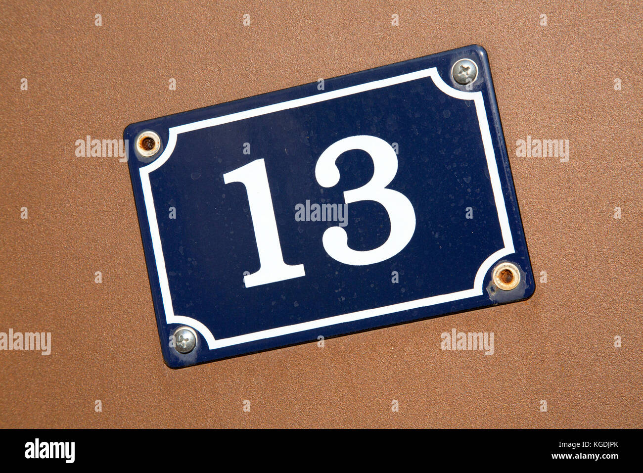Number Thirteen - 13 on Wall Stock Photo - Alamy