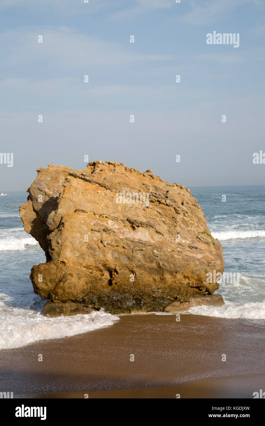 Rock and Beach; Biarritz; France Stock Photo - Alamy