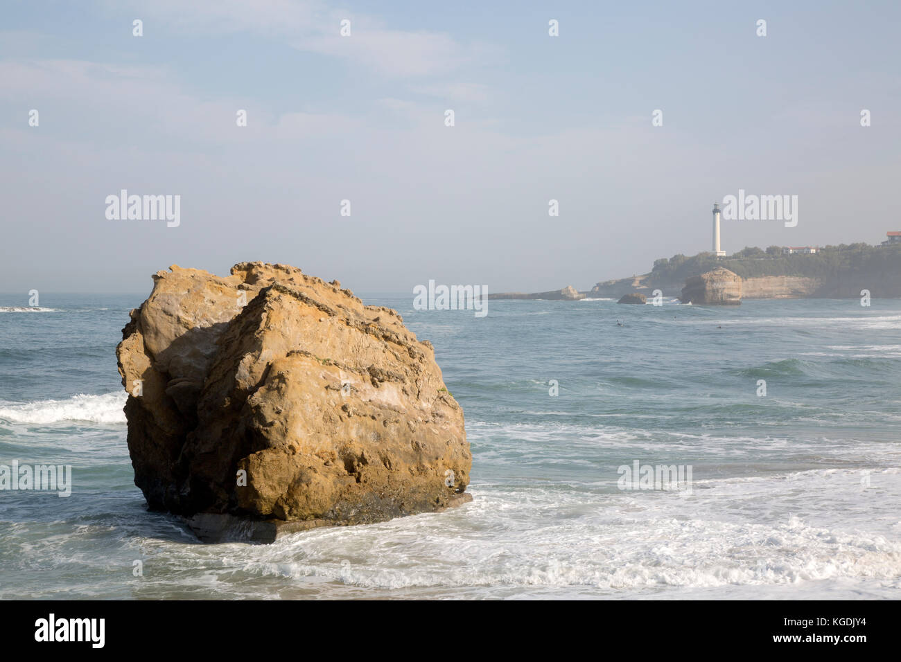 Rock and Beach; Biarritz; France Stock Photo - Alamy