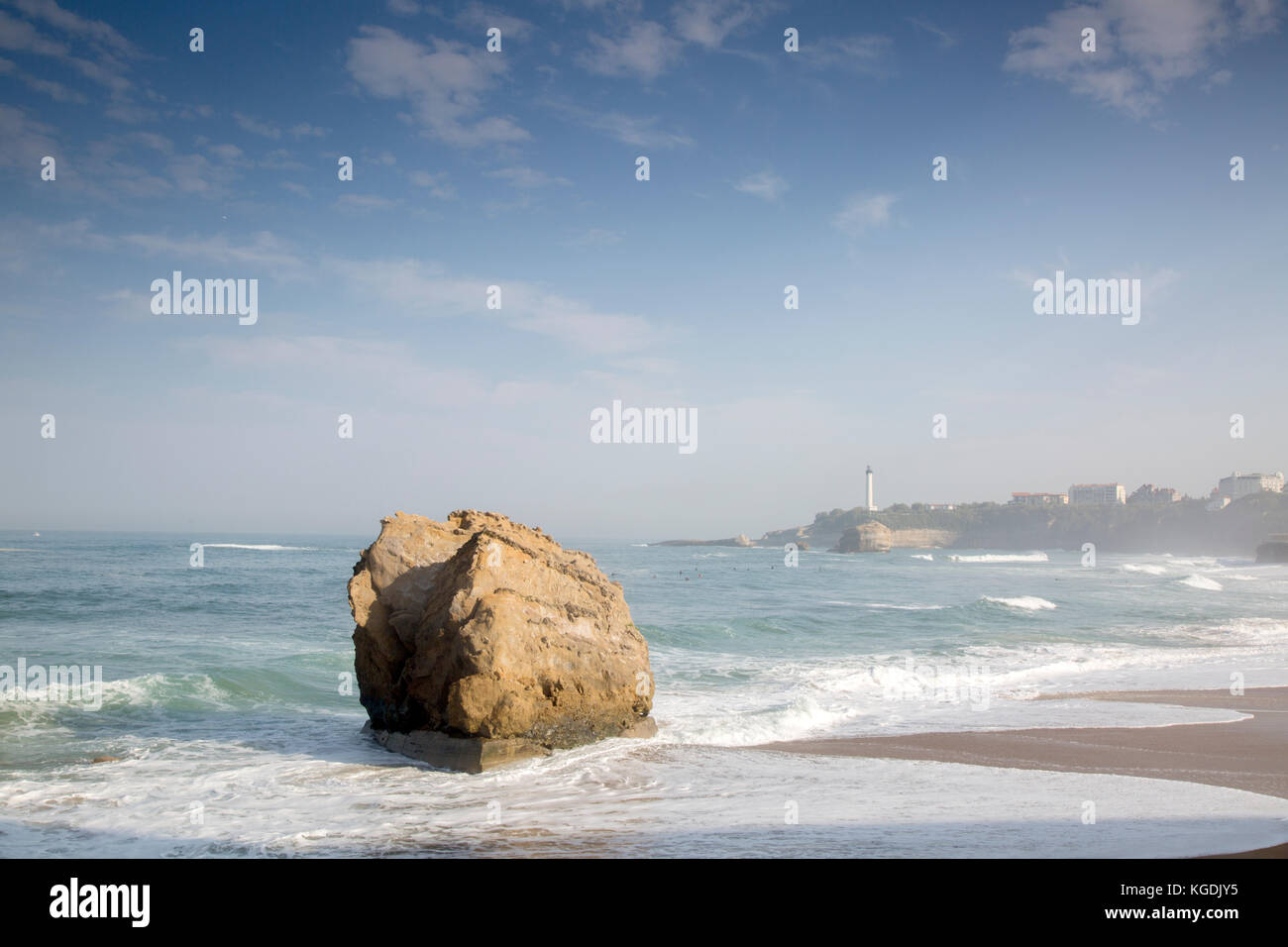 Rock and Beach; Biarritz; France Stock Photo - Alamy
