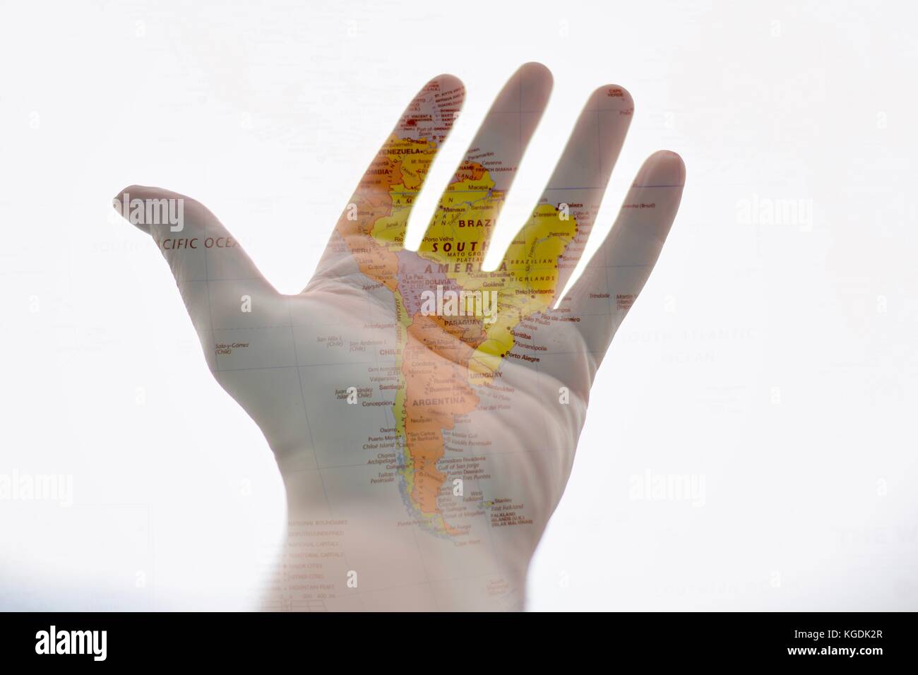 Map on hand hi-res stock photography and images - Alamy