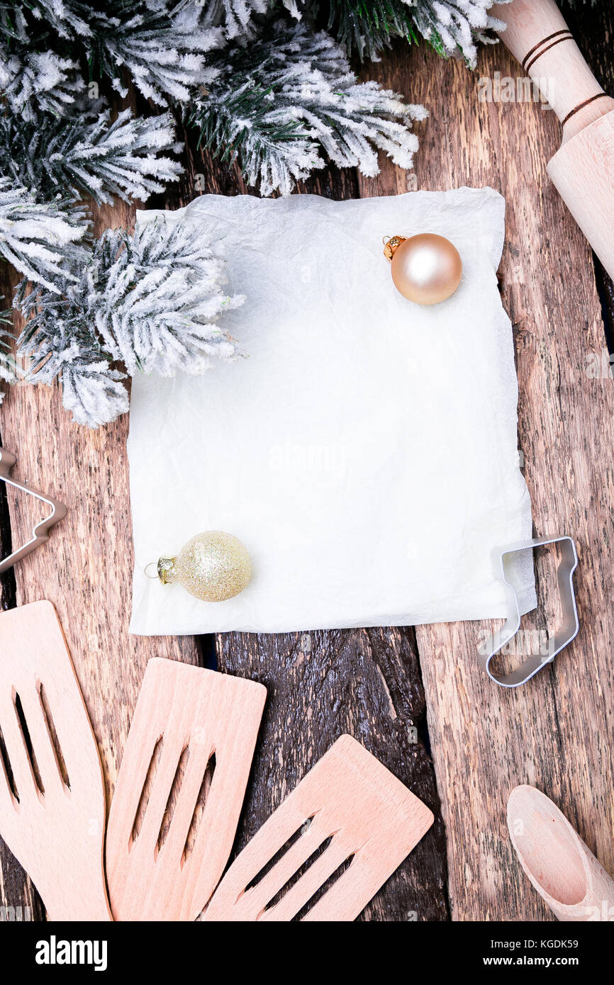 Christmas menu plan. Background for writing the Christmas menu. Top ...