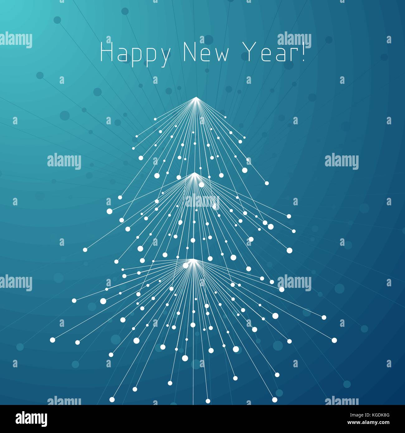 White fir tree made of connected lines and dots Stock Vector Image ...